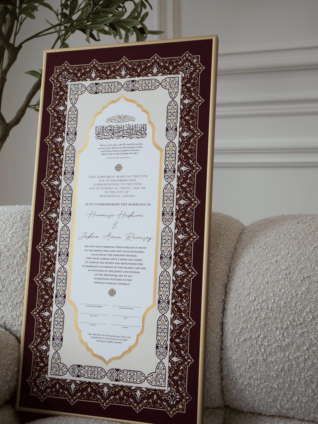 Qismat Studio, islamic marriage contracts, nikkah ceremony, nikahnama